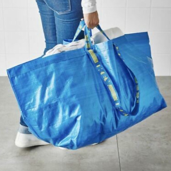 IKEA | Bags | New Lot Of Five 5 Frakta Large 9 Gallon Blue Ikea Tote ...